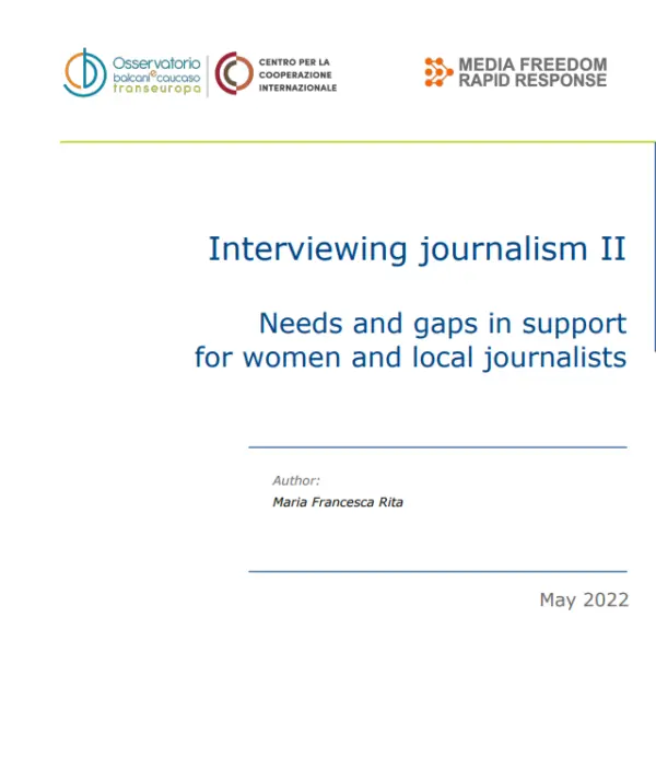 Interviewing Journalism II. Needs and gaps in support for women and ...